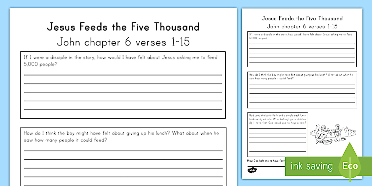Feeding of the 5000 Journal | Christian Ed. | Twinkl USA