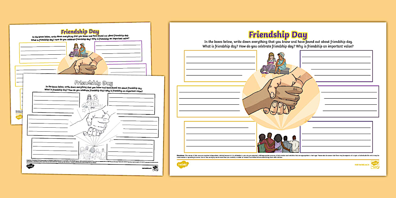 Friendship Day Mind Map (teacher made) - Twinkl
