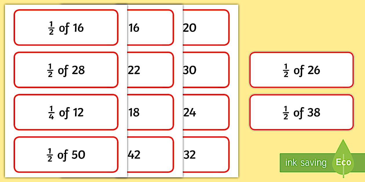 Half and Quarter of Numbers up to 50 (teacher made) - Twinkl