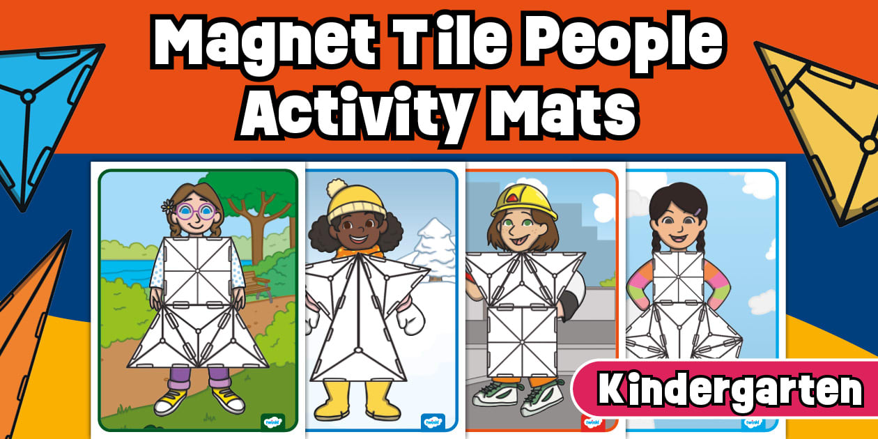 Kindergarten Magnetic Tiles People Activity | Twinkl USA