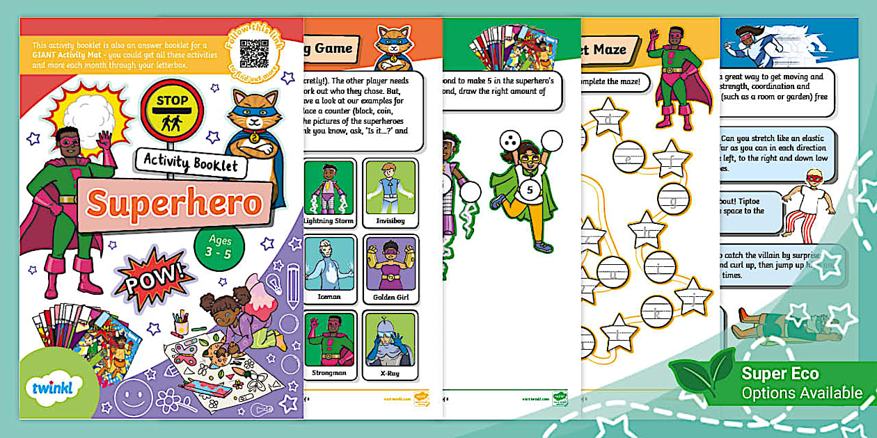 Superheroes Activity Booklet (Ages 3 - 5) (teacher made)