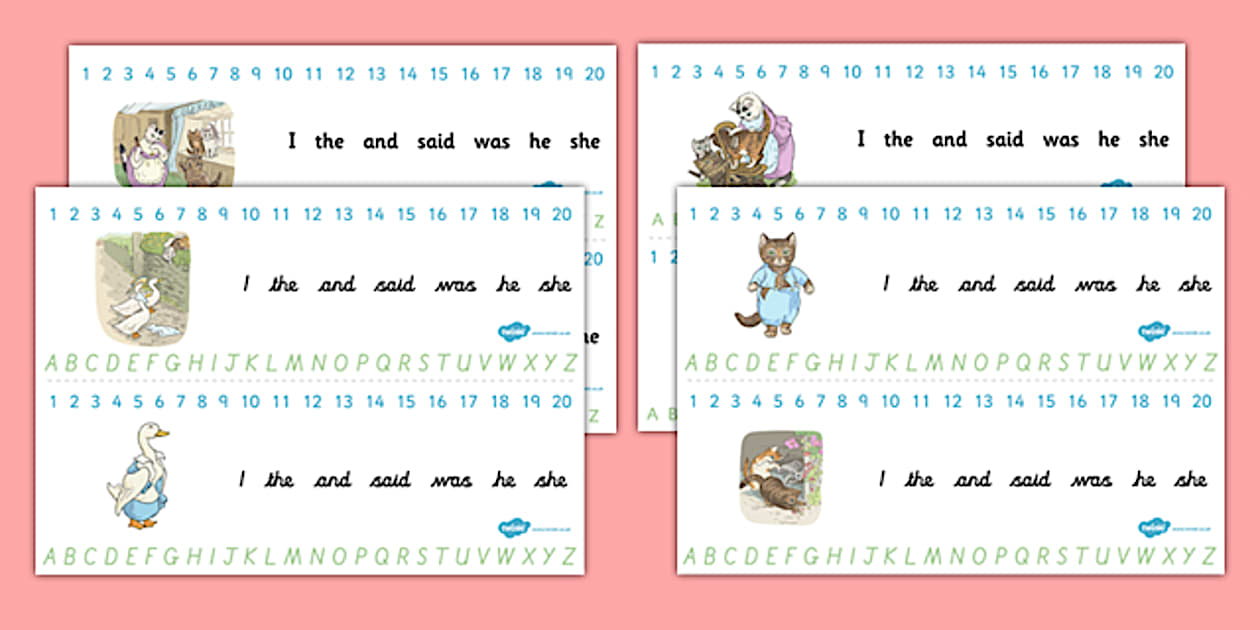 Editable Beatrix Potter - The Tale of Tom Kitten Combined Number and ...