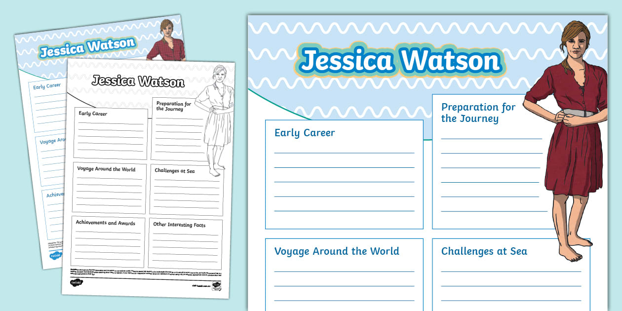 Jessica Watson Fact File Template - Twinkl