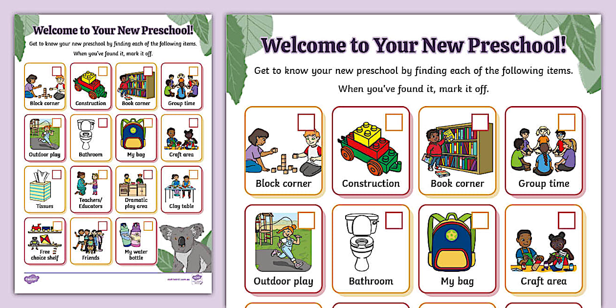 Welcome to Preschool - Setting Scavenger Hunt (teacher made)
