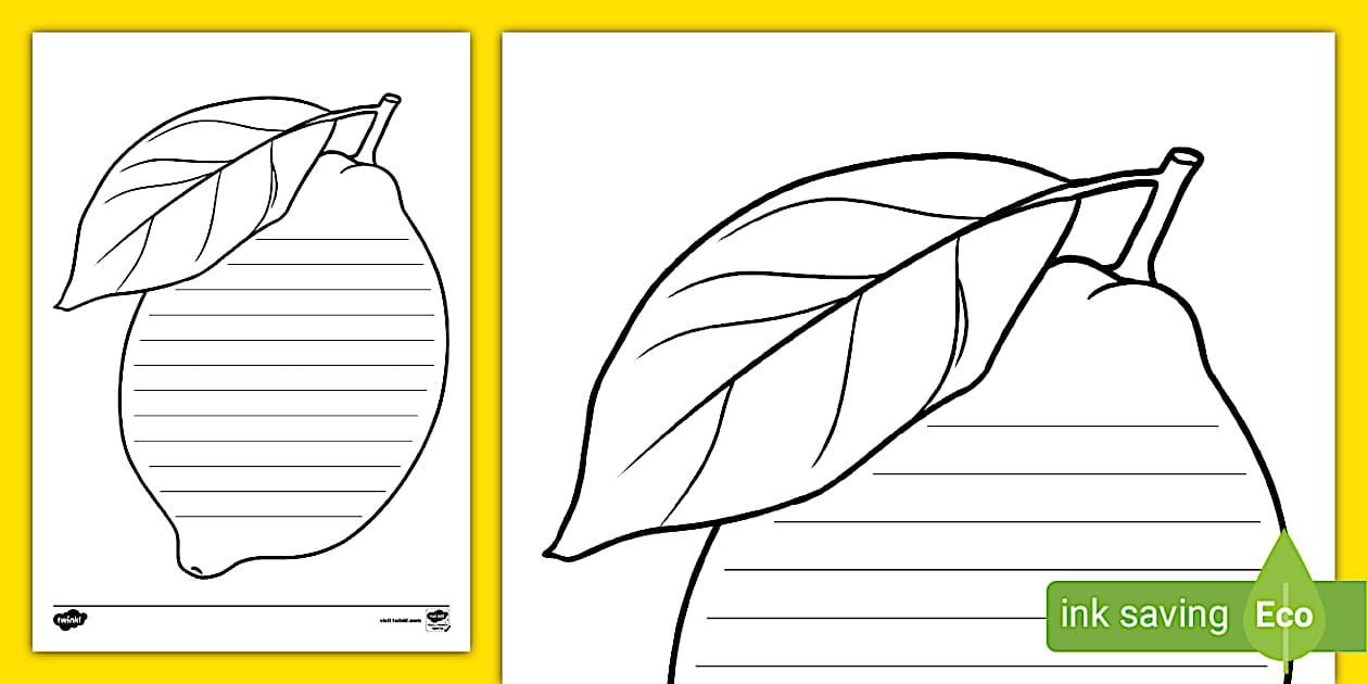 Lemon Writing Template (teacher made) - Twinkl