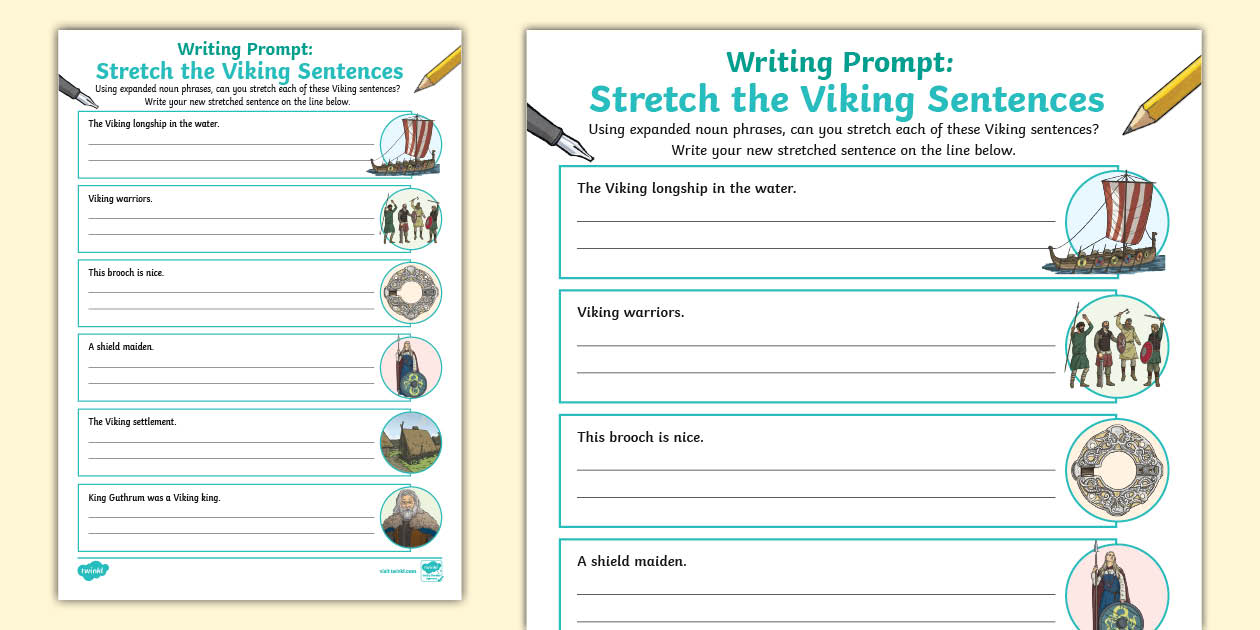 Writing Prompt: Stretch the Viking Sentences - Twinkl