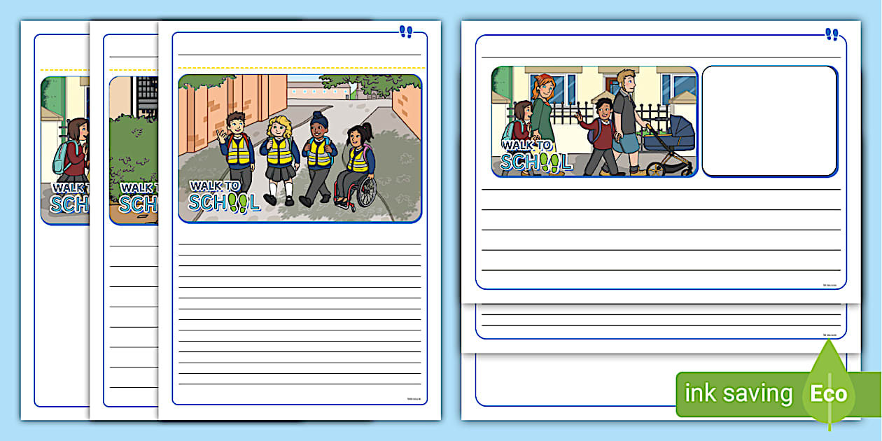 Let's all Walk to School Writing Frames (teacher made)