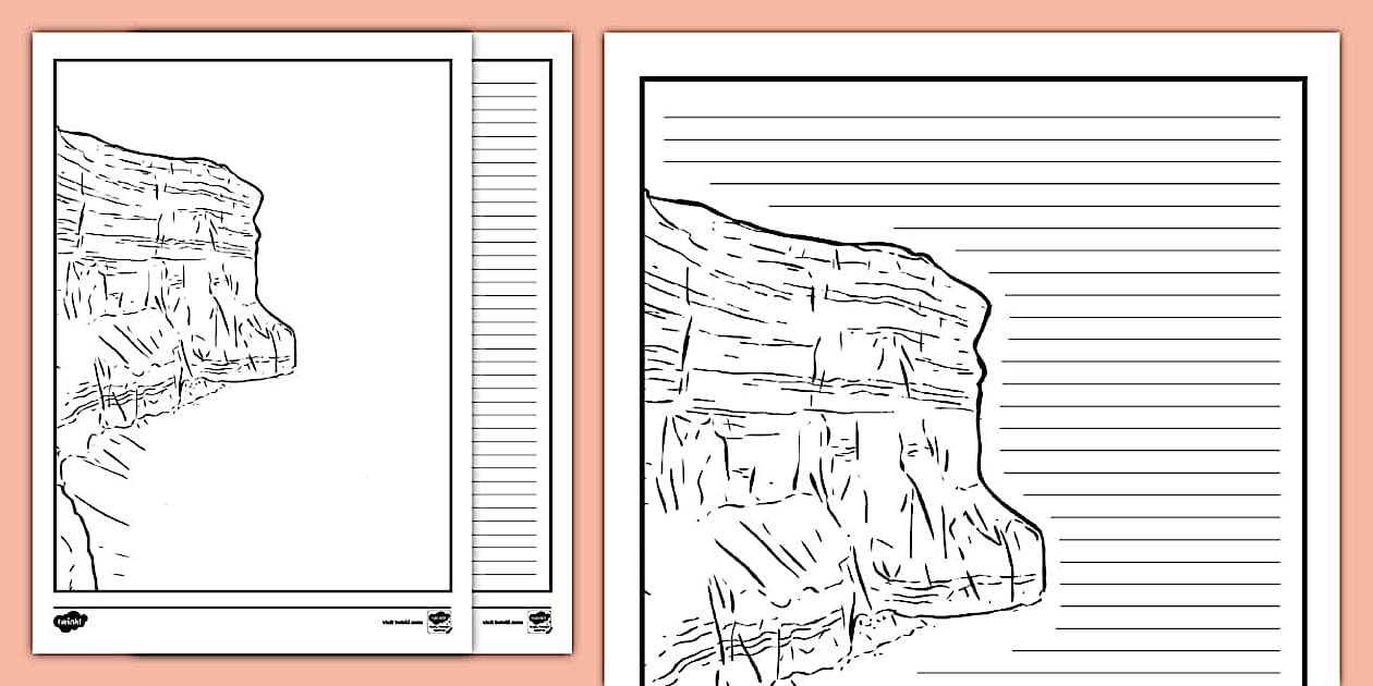 Cliff Writing Template (Teacher-Made) - Twinkl