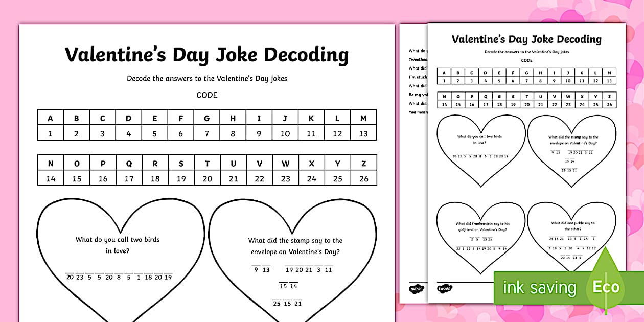 Valentine's Day Joke Decoding Activity (Teacher-Made)