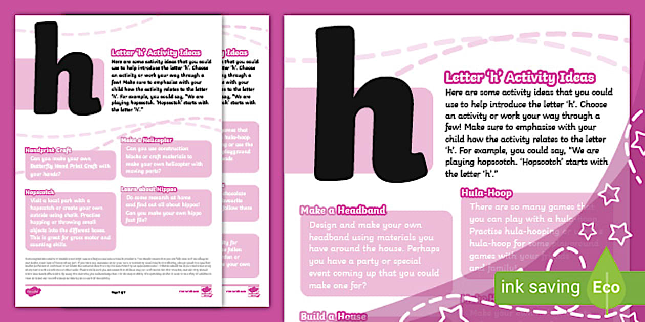 Letter 'h' Activity Ideas (teacher made) - Twinkl