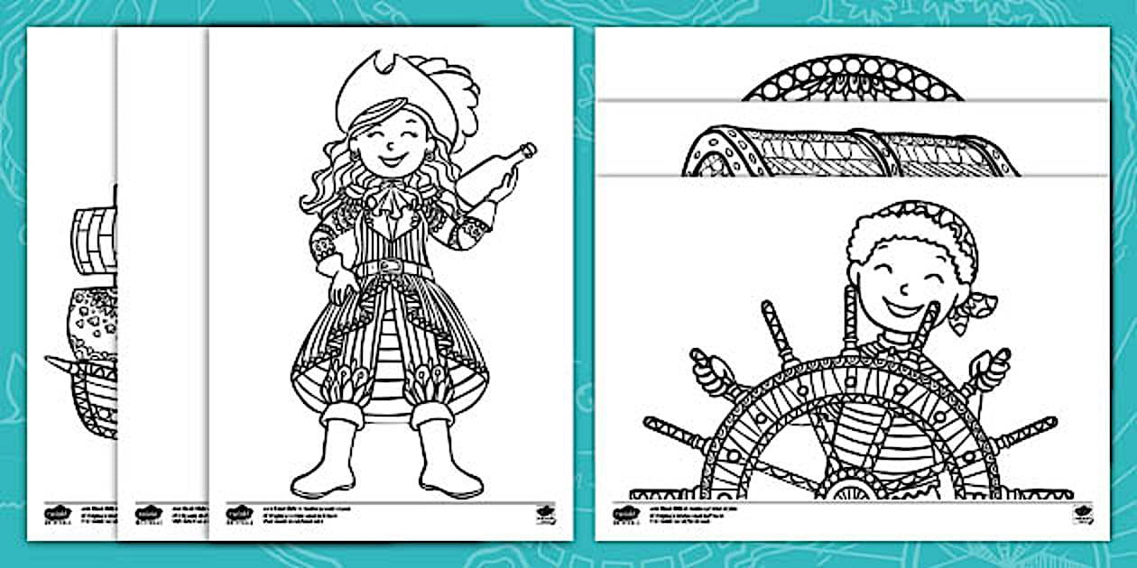 Jake's First Day - Pirate Mindfulness Colouring Pages