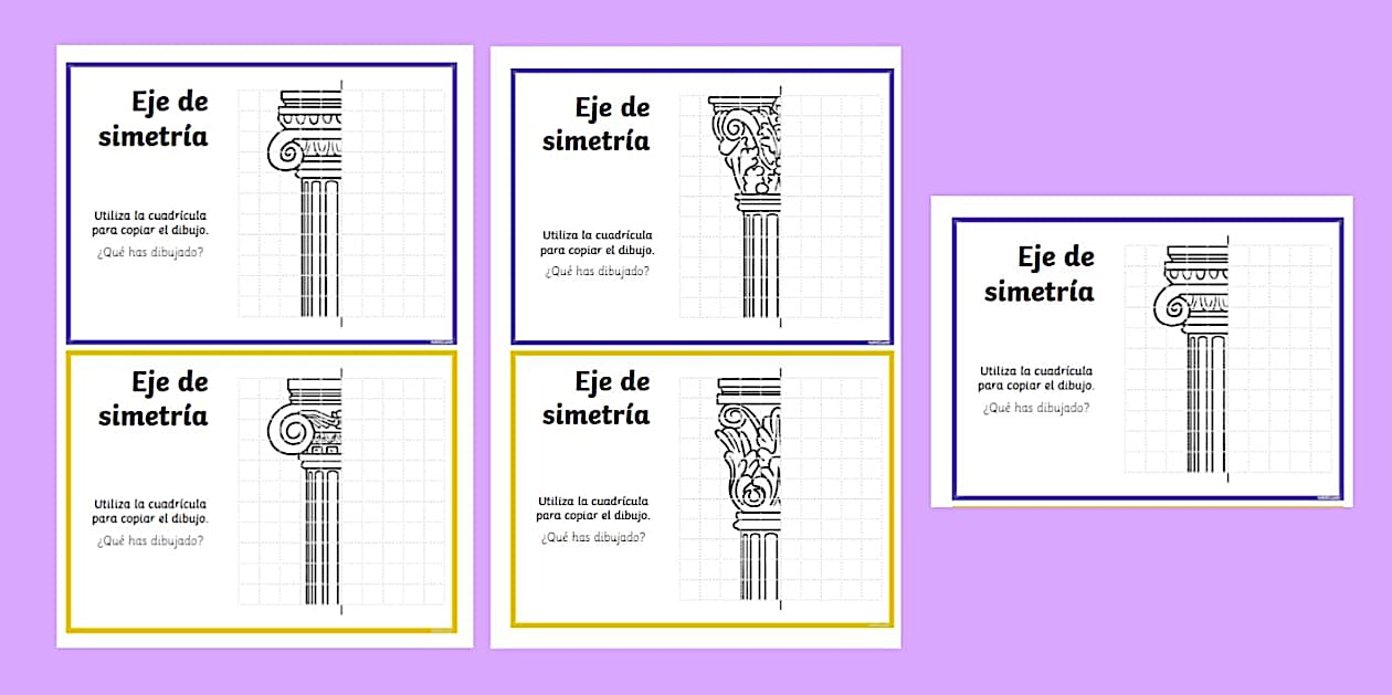 Guía de simetría - Dibuja columnas griegas - Twinkl Colombia