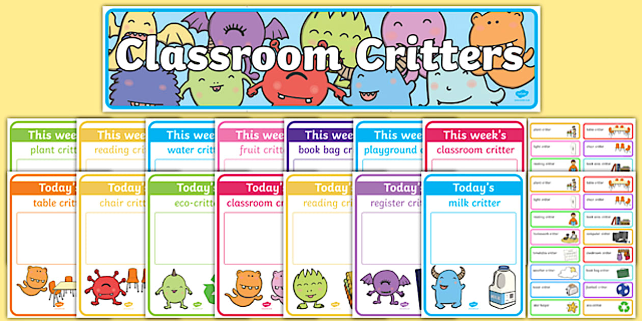 Editable Classroom Critters Classroom Monitor Pack - Twinkl
