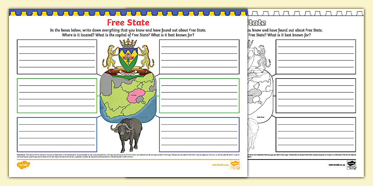 Free State Mind Map (teacher made) - Twinkl