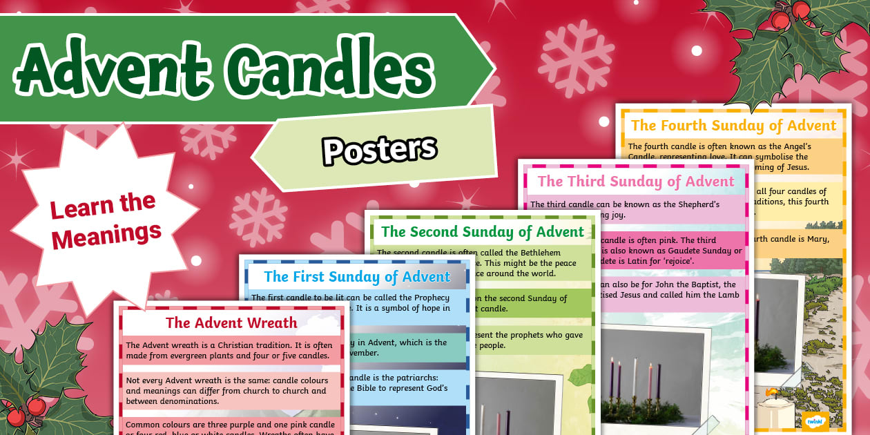 Advent Candles Posters - Twinkl - KS2