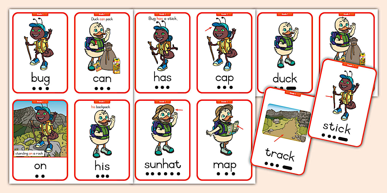 Rhyme and Read Flashcards: Bug and Duck (teacher made)