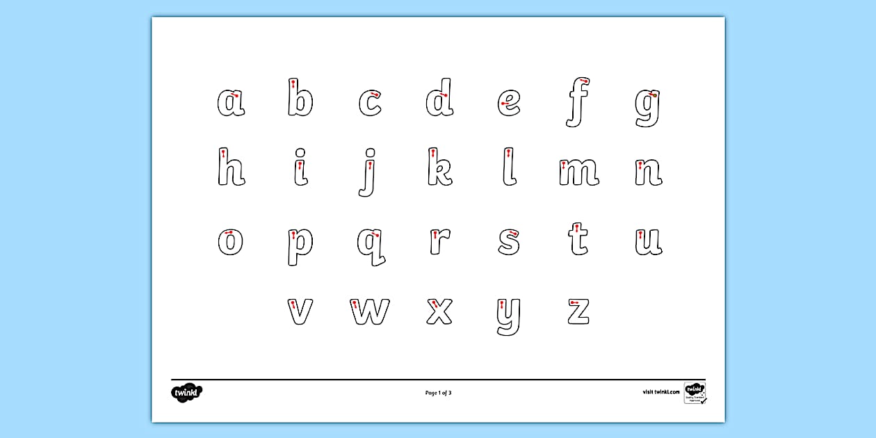 NSW Letter Formation Alphabet Handwriting Sheet Lowercase
