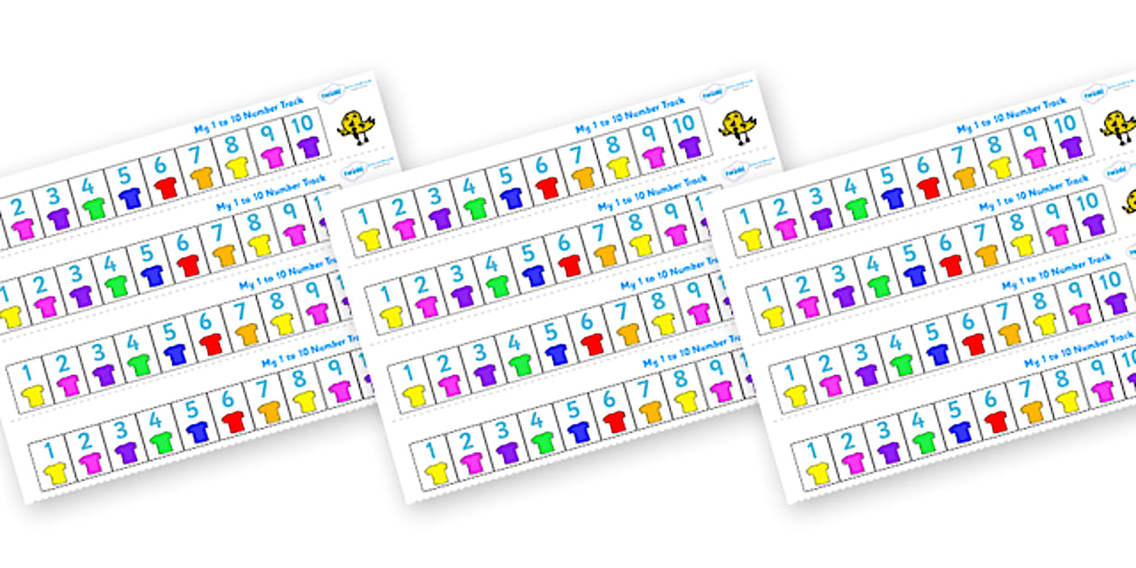 T-Shirt Number Track (1-10) (teacher made) - Twinkl