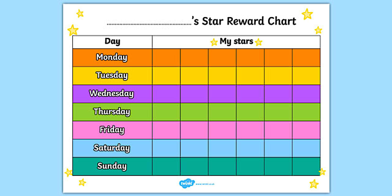 👉 Star 7 Day Reward Chart (teacher made) - Twinkl