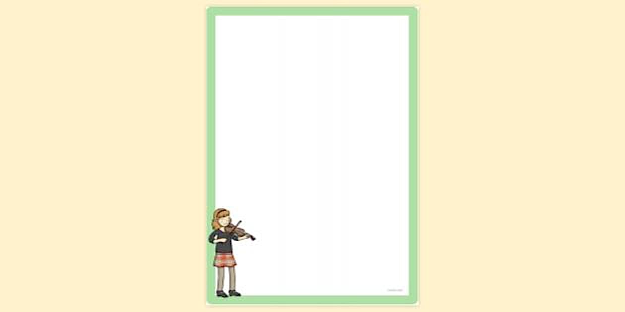Simple Blank Violin Player Page Border | Twinkl