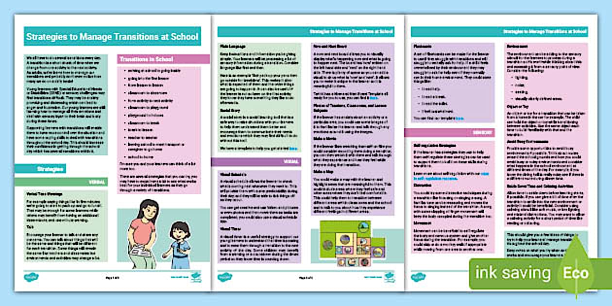 OT Strategies to Manage Transitions at School - Twinkl
