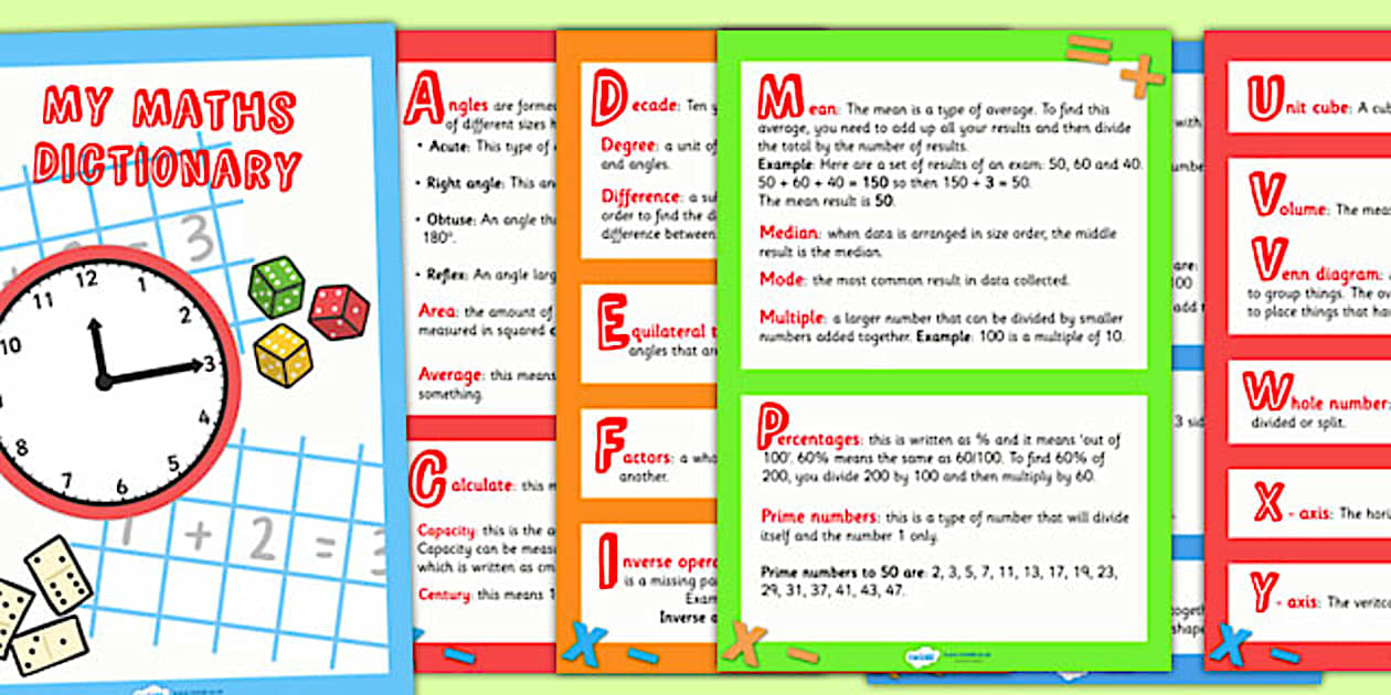 Maths Dictionary for learning key Numeracy Language | Twinkl