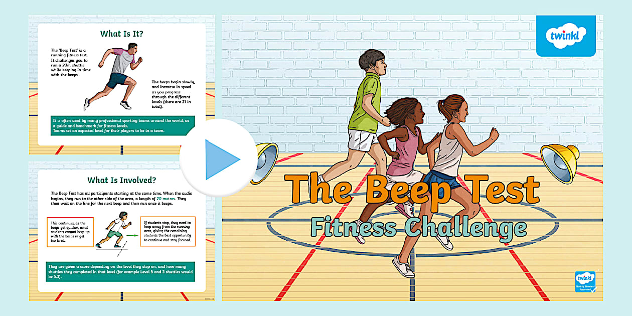 Beep Test Fitness Challenge Explanation PowerPoint - Twinkl
