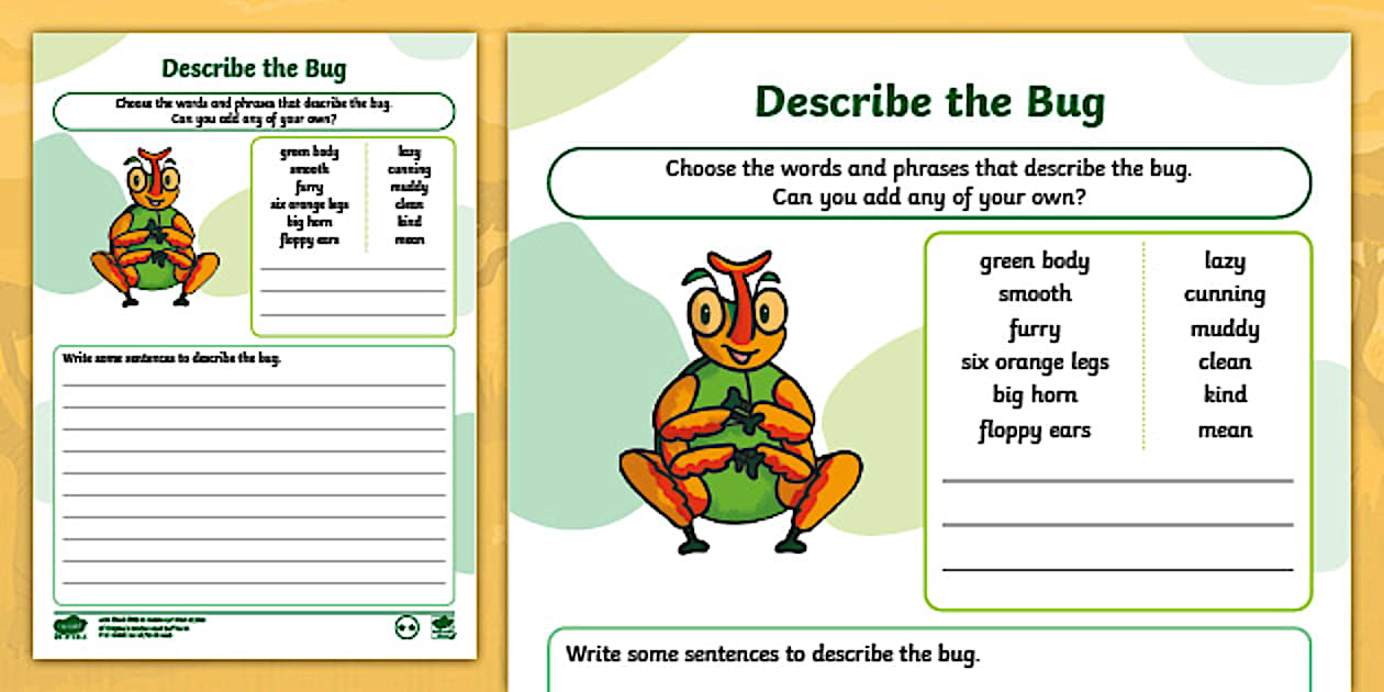 Describe the Bug Worksheet (Teacher-Made) - Twinkl