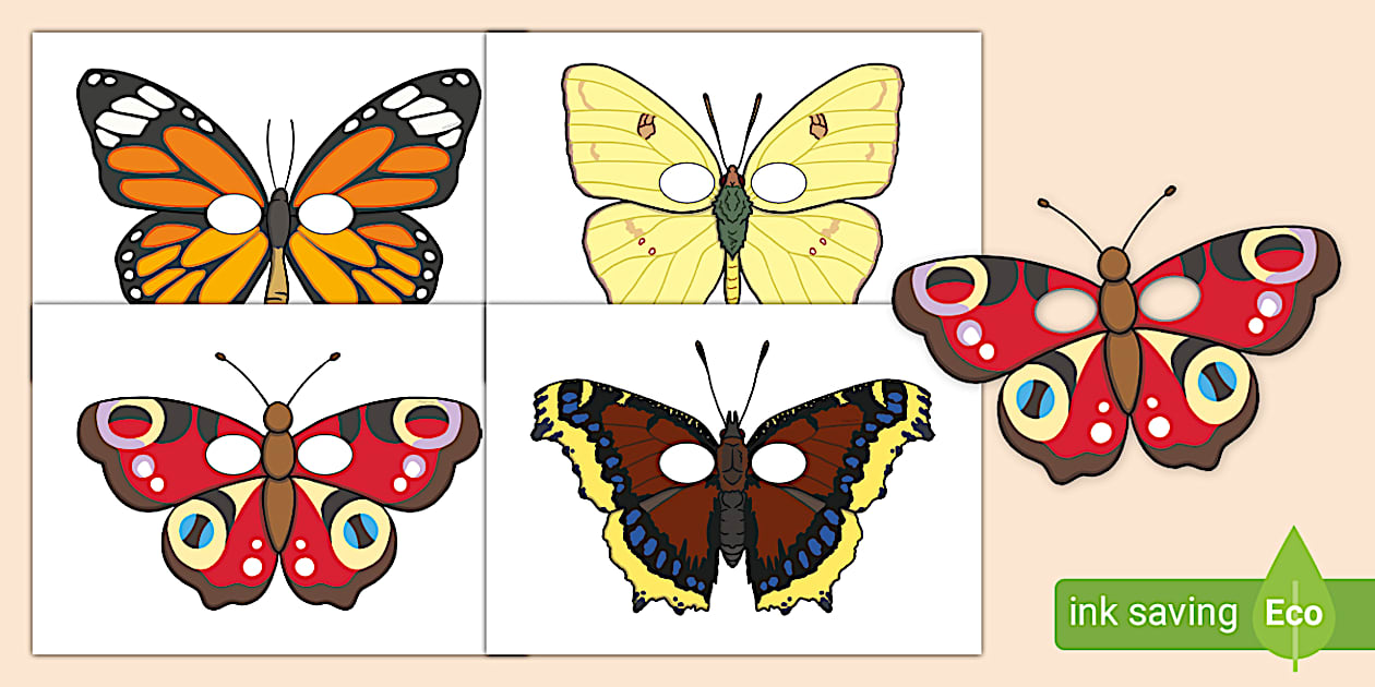Butterfly Role-Play Masks Pack - Twinkl - KS1 - Twinkl