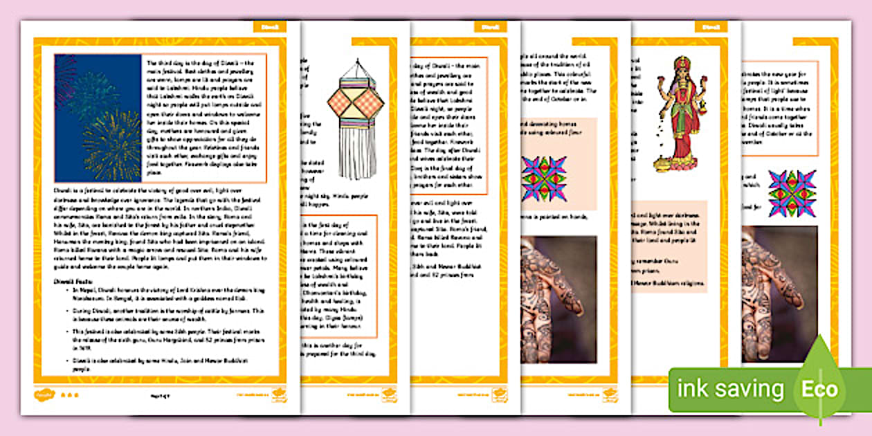 Diwali Differentiated Reading Comprehension Activity