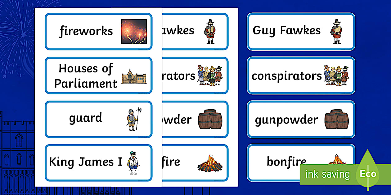 The Gunpowder Plot Topic Word Cards | Twinkl History