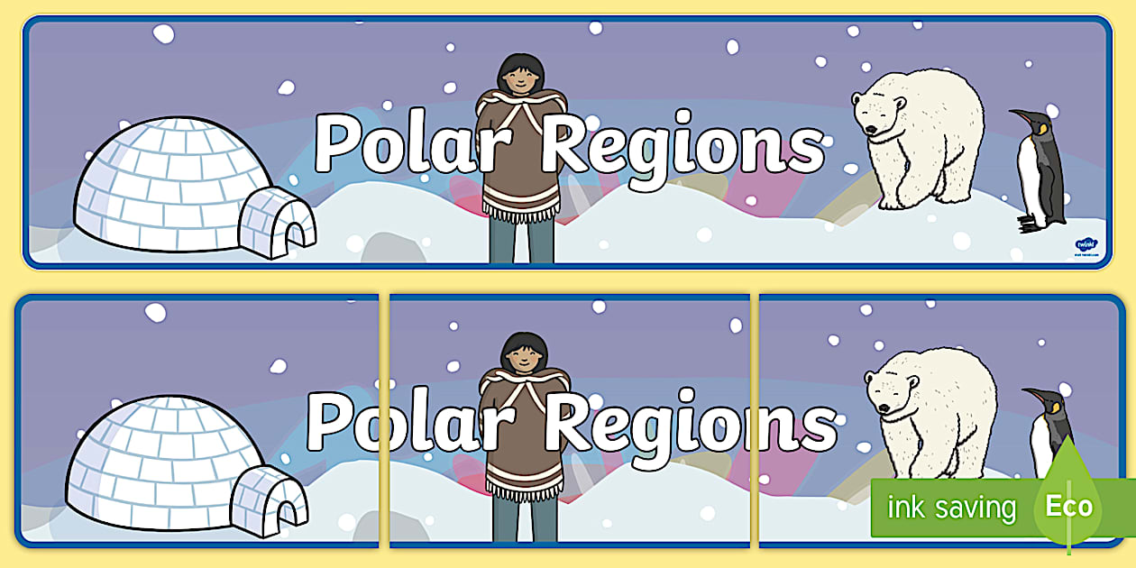 Cursive Polar Regions Topic Display Banner (teacher made)