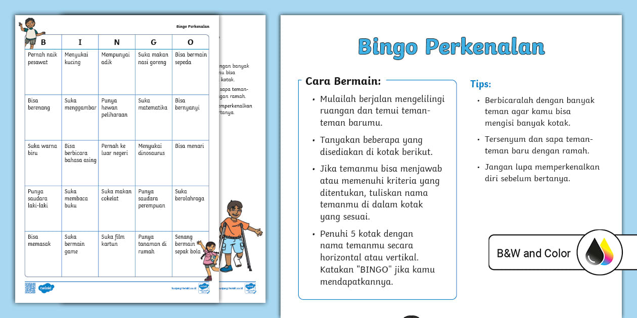 Ice Breaking Perkenalan dengan Bingo (teacher made) - Twinkl