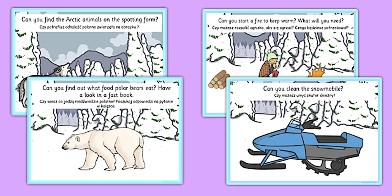 Arctic Explorer Role Play Challenge Cards Polish Translation