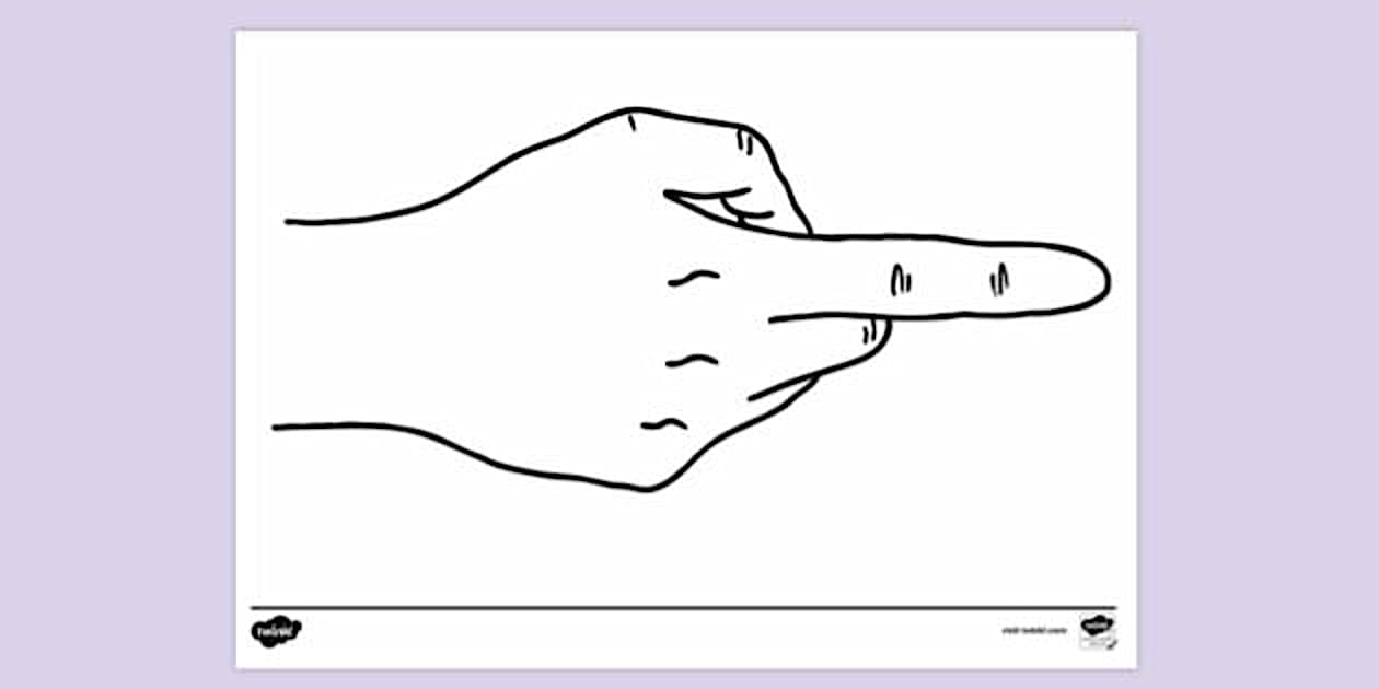 Pointing Hand Right Colouring Sheet | Colouring Sheets