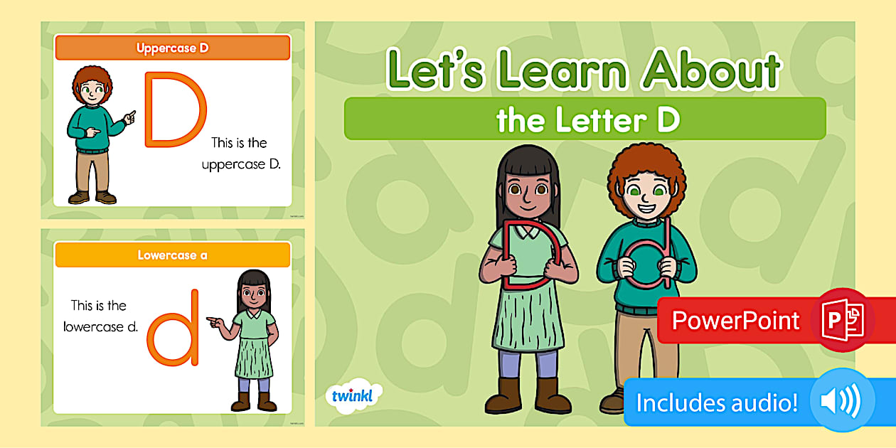 Alphabet: Let's Learn About the Letter D PowerPoint - Twinkl