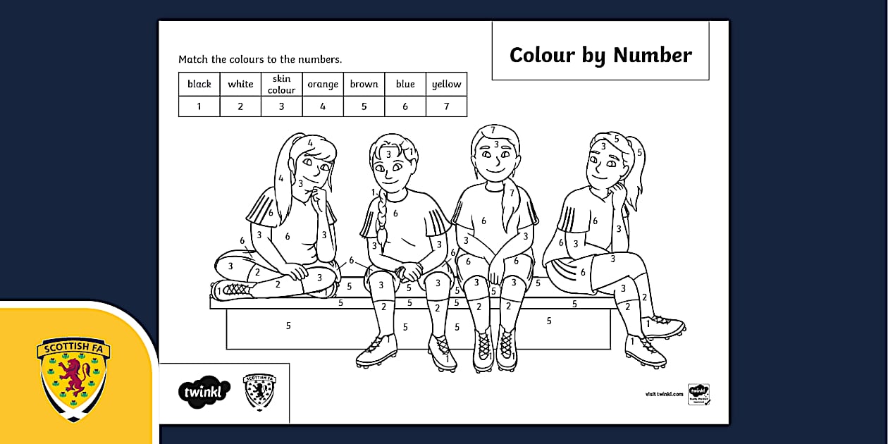 FREE! - Scottish Football Colour by Numbers Activity