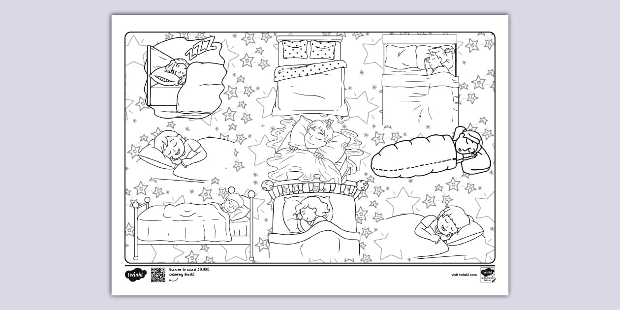 Sleepy Time Doodles Colouring Page - Twinkl