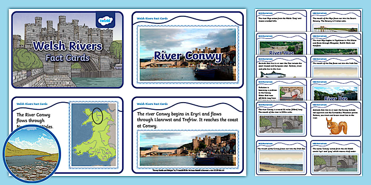Welsh Rivers Fact Cards (teacher made) - Twinkl