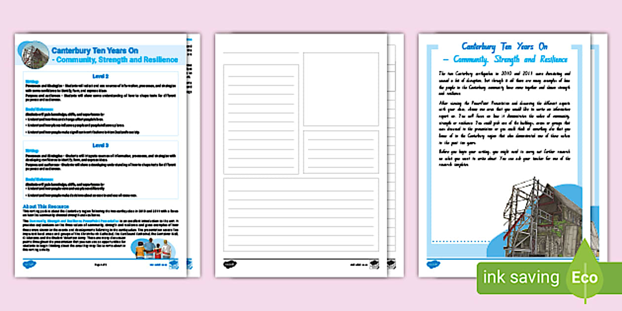 Canterbury — Ten Years On Writing Pack (Teacher-Made)