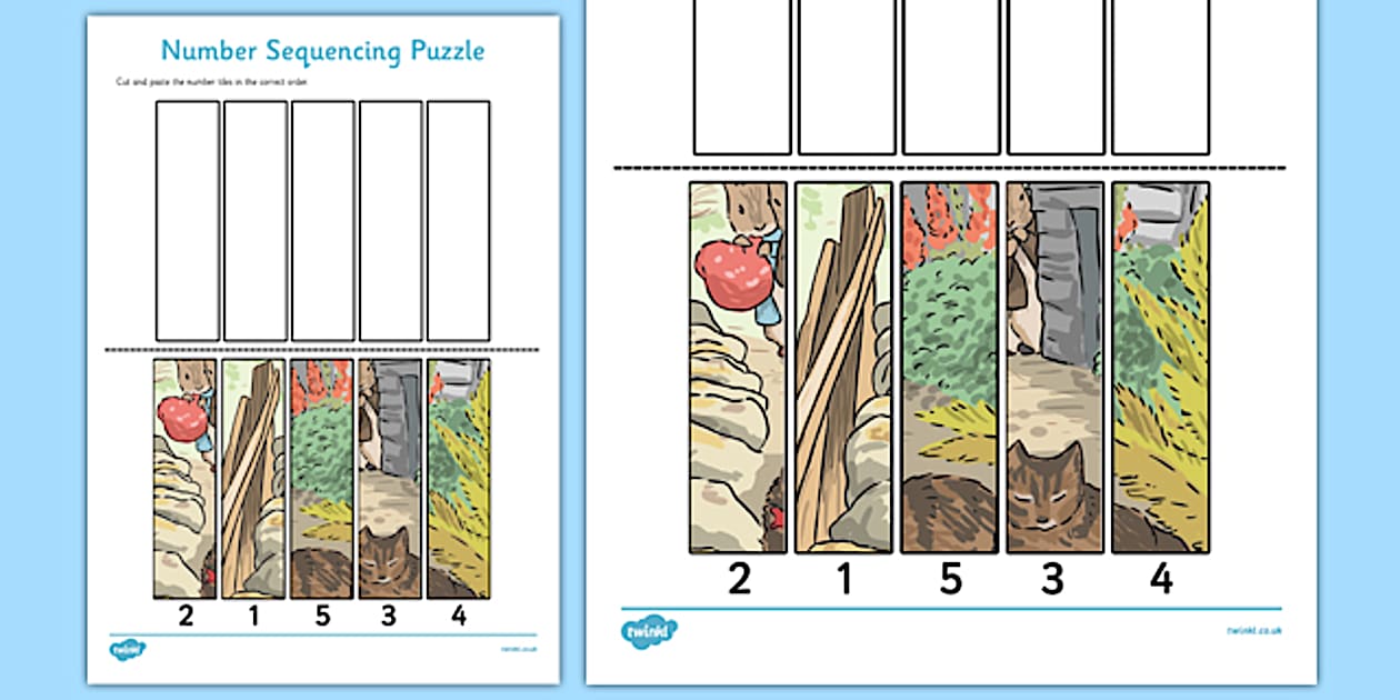 Beatrix Potter - The Tale of Benjamin Bunny Number Sequencing Puzzle