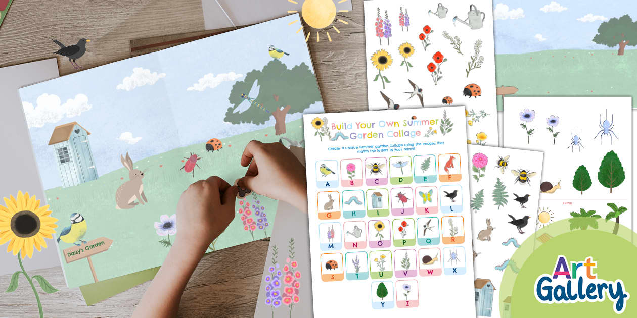 Build Your Own Summer Garden Collage | Twinkl Art Gallery