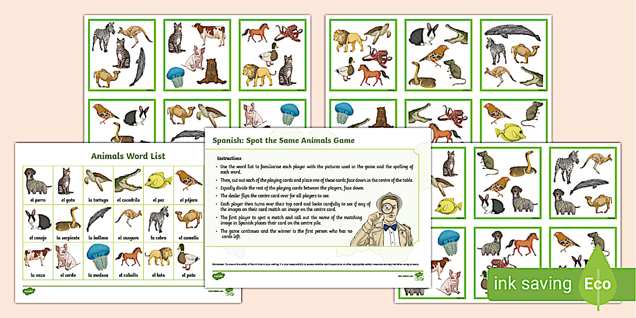 👉 Spanish: Spot the Same Animals Game - Twinkl
