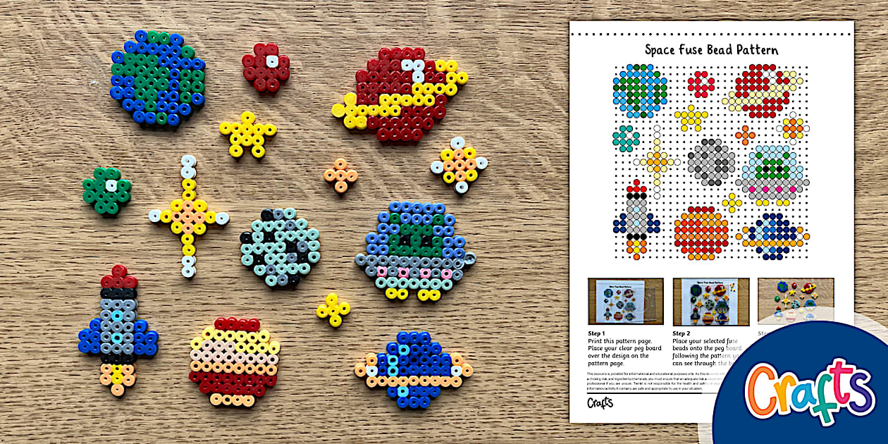 Space Fuse Bead Pattern (teacher made) - Twinkl