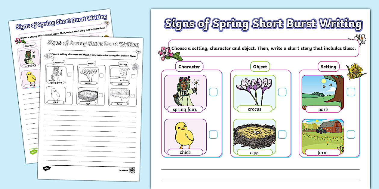 Signs of Spring Short Burst Writing Template