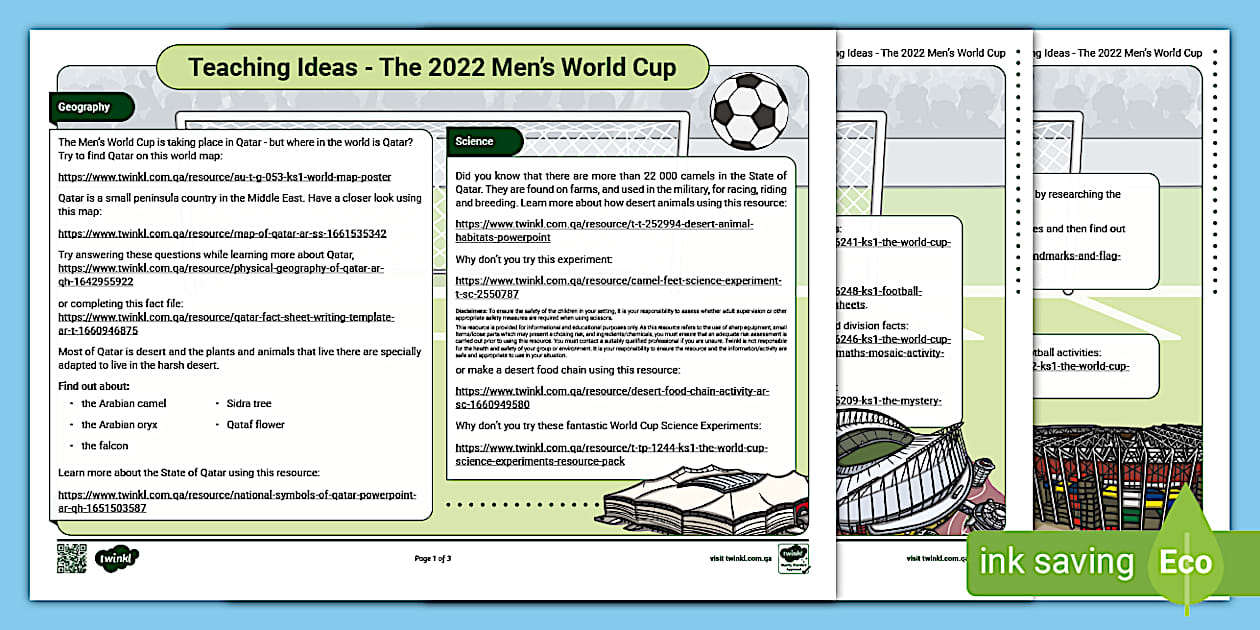 World Cup 2022 Teaching Ideas – Key Stage 1 (teacher made)