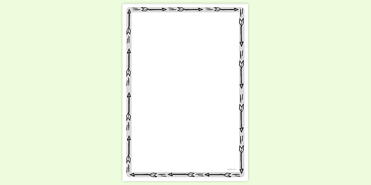 Arrow Page Border (Black and White) | Page Borders | Twinkl