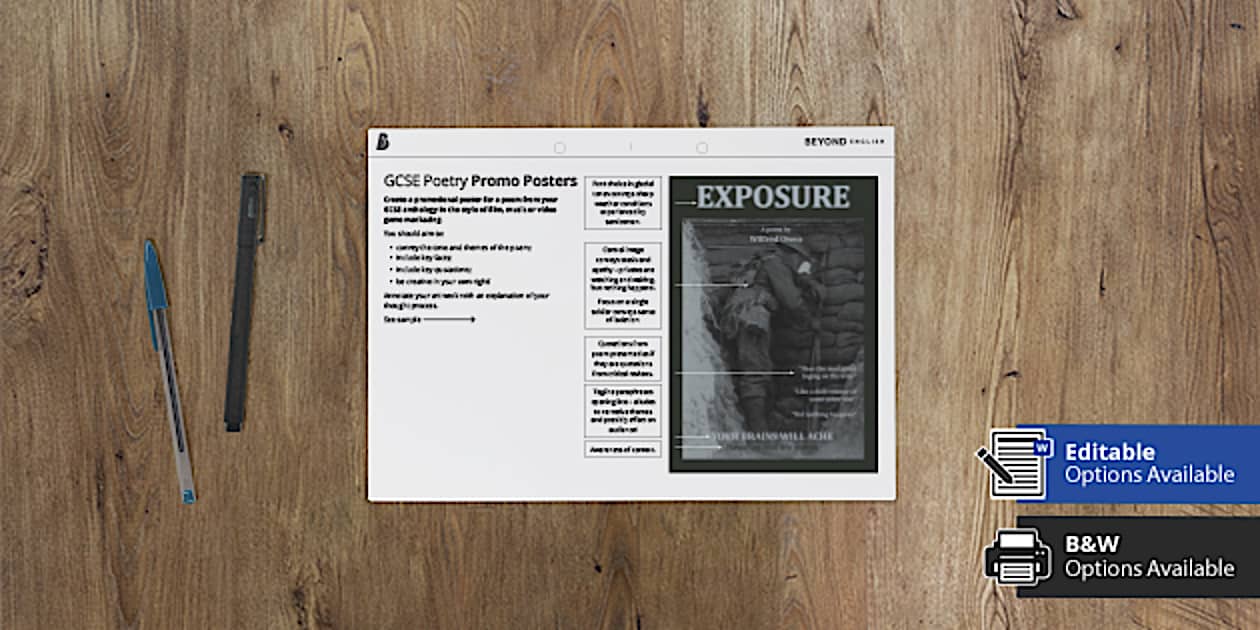 Conflict Poetry GCSE Revision - Creating Promo Posters