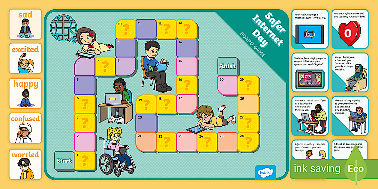KS1 Safer Internet Day Board Game - Internet Safety Game