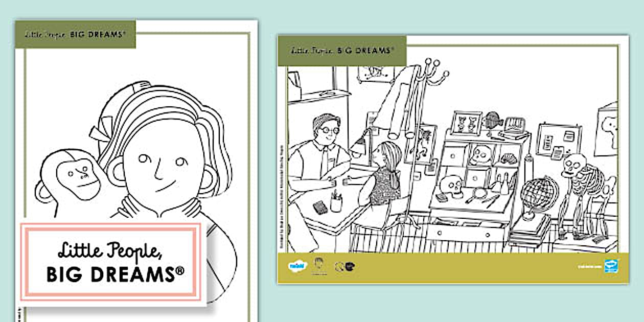 FREE! - Little People Big Dreams: Jane Goodall Colouring Sheets